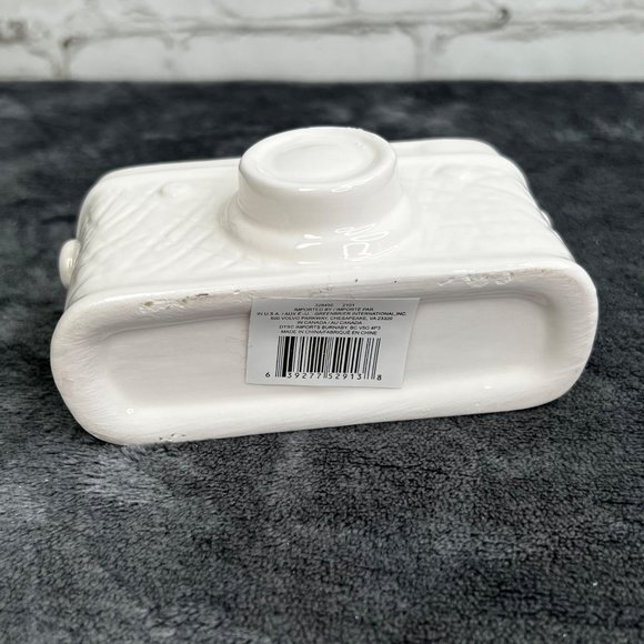 Greenbrier | Accents | Ceramic Camera Decoration Tier Tray Decor White ...